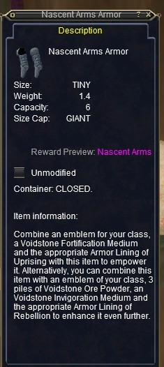 Nascent Arms Armor :: Items :: EverQuest :: ZAM