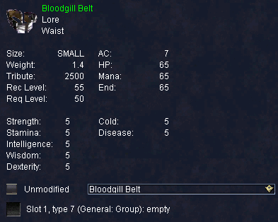 Bloodgill Belt :: Items :: EverQuest :: ZAM