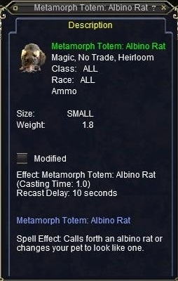 Metamorph Totem: Albino Rat :: Items :: EverQuest :: ZAM