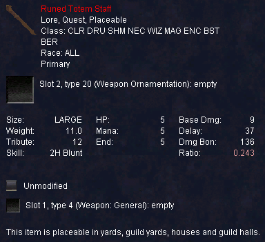Runed Totem Staff :: Items :: EverQuest :: ZAM