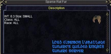 Sparse Rat Fur :: Items :: EverQuest :: ZAM