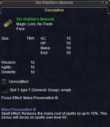 Sky Watcher's Monocle :: Items :: EverQuest :: ZAM