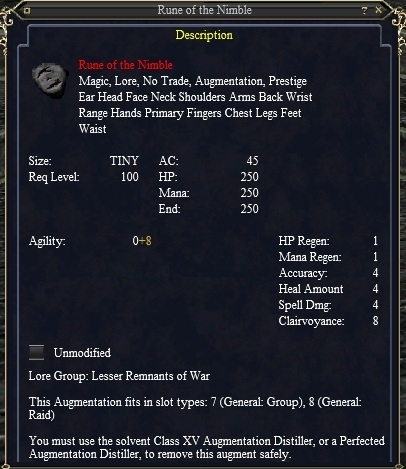 Rune of the Nimble :: Items :: EverQuest :: ZAM