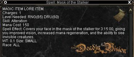 Spell: Mask of the Stalker :: Items :: EverQuest :: ZAM
