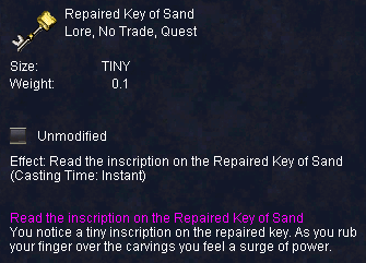 Repaired Key of Sand :: Items :: EverQuest :: ZAM