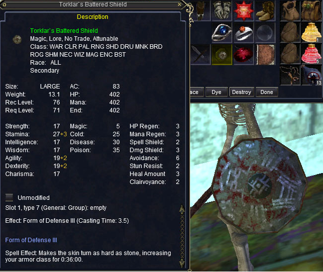 Torklar`s Battered Shield :: Items :: EverQuest :: ZAM