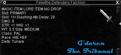Felwithe Defenders Falchion :: Items :: EverQuest :: ZAM
