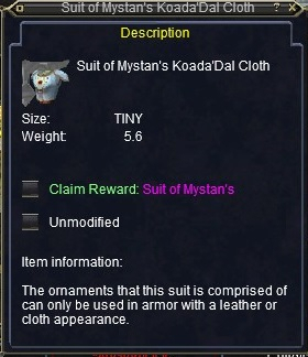 Suit of Wela's Koada'Dal Cloth :: Items :: EverQuest :: ZAM