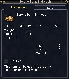 Serene Burnt End Hash :: Items :: EverQuest :: ZAM