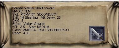 Forged Velium Short Sword :: Items :: EverQuest :: ZAM