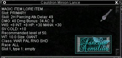 Cauldron Minion Lance :: Items :: EverQuest :: ZAM