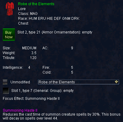 Robe of the Elements :: Items :: EverQuest :: ZAM