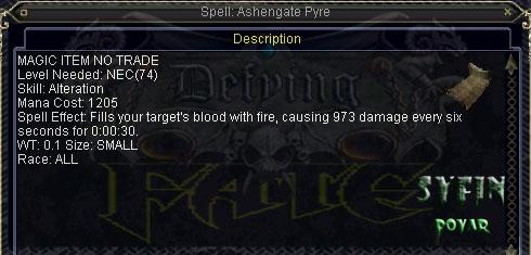 Spell: Ashengate Pyre :: Items :: EverQuest :: ZAM