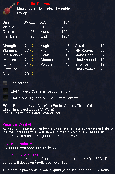 Blood of the Dhampyre :: Items :: EverQuest :: ZAM