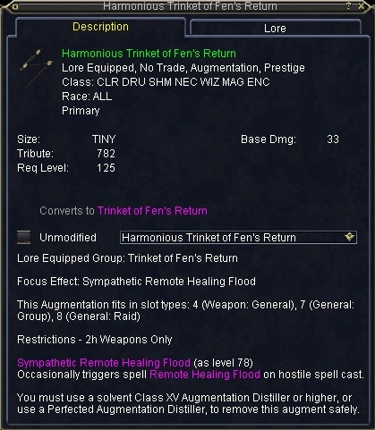Harmonious Trinket of Fen's Return :: Items :: EverQuest :: ZAM