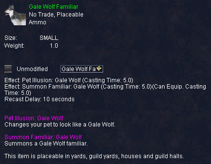 Gale Wolf Familiar :: Items :: EverQuest :: ZAM