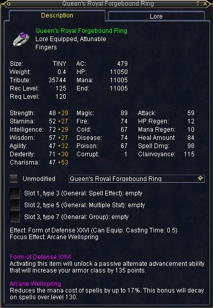Queen's Royal Forgebound Ring :: Items :: EverQuest :: ZAM
