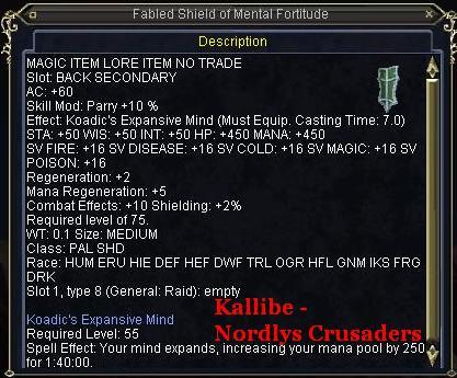 Fabled Shield of Mental Fortitude :: Items :: EverQuest :: ZAM